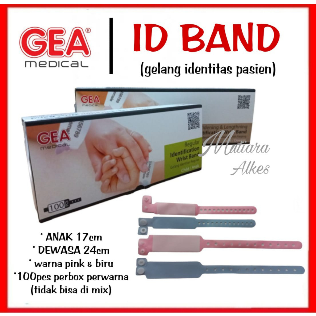 Jual (MUTIARA ALKES) ID BAND GEA ONEHEALTH Gelang Pasien Identitas ...