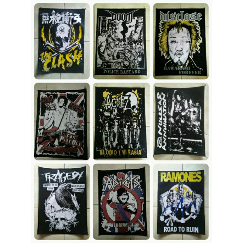 Jual EMBLEM BAND PUNK / EMBLEM BESAR / EMBLEM PUNGGUNG UKURAN 30CM X ...