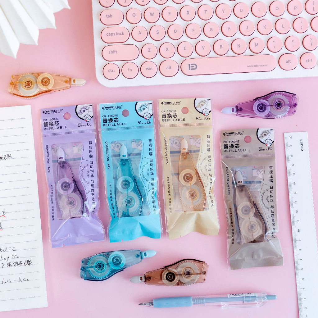 Jual Correction Tape/ Tipex kertas cool bisa refill/isi ulang | Shopee ...