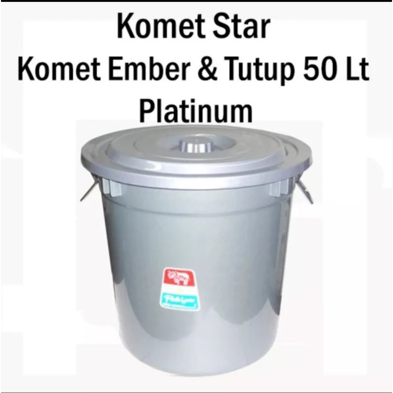 Jual Ember plastik 50 liter Komet star Platinum/ Ember 50 liter Abu ...