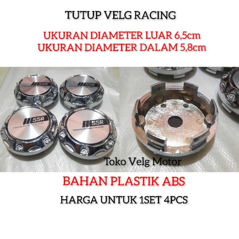 Jual Dop Roda Tutup Velg Racing Chrome Motif SSR Harga Set | Shopee ...