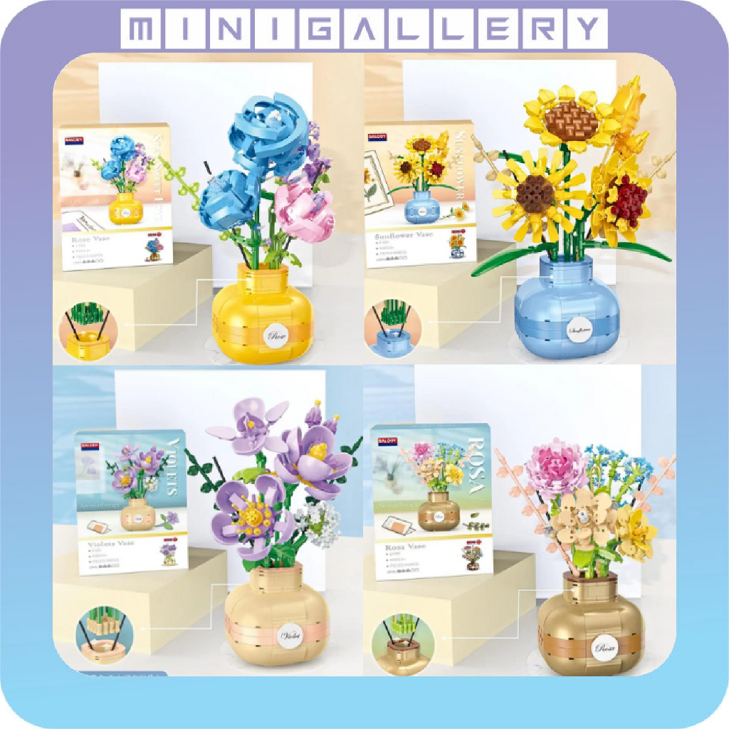Jual Mainan Brick Balok Buket Bunga Blok Susun Bangunan Flower Bouquet ...