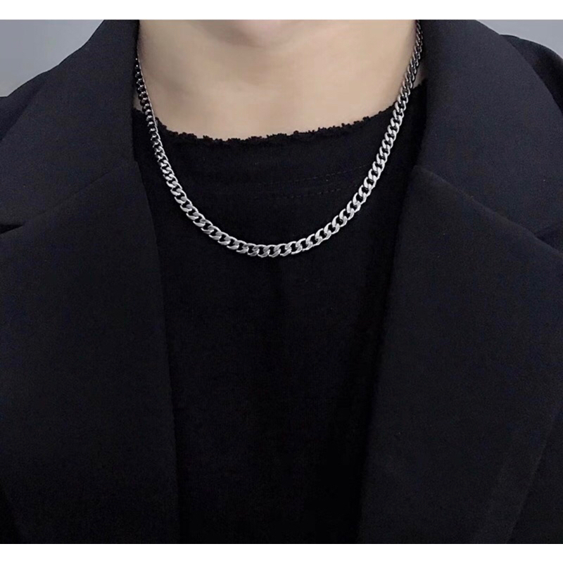 Jual Kalung Pria Wanita Titanium Silver Model Rantai Kalung Pria ...