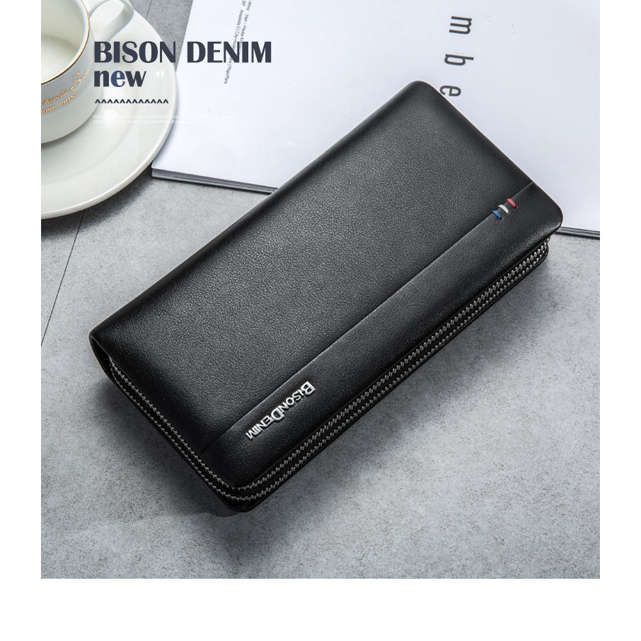 Jual Bison Denim Dompet Panjang Kartu Clutch Pria Kulit Sapi Asli N8008 ...