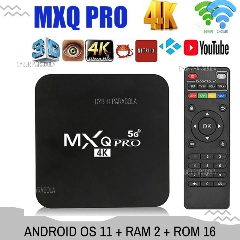 Jual STB Android TV BOX MXQ Pro Ram 2GB Rom 16GB Android Os 11 Smart TV 4K Ultra HD | Shopee ...