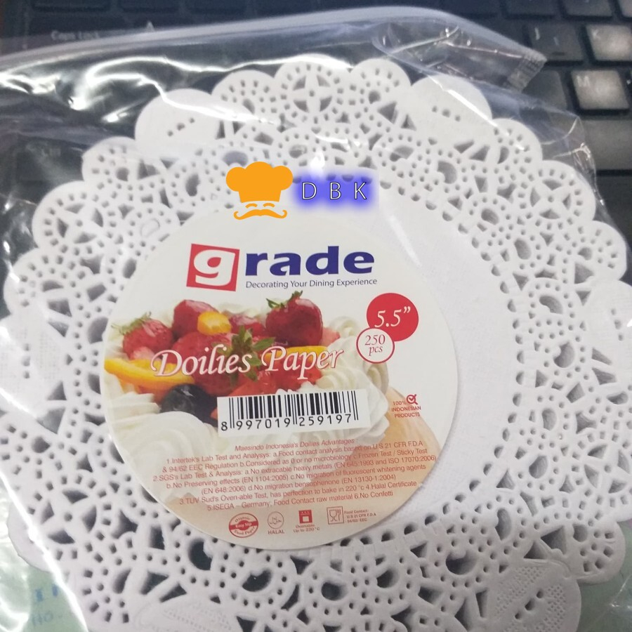 Jual dolly paper 5.5 250pcs kertas renda bulat dollies alas doly paper ...