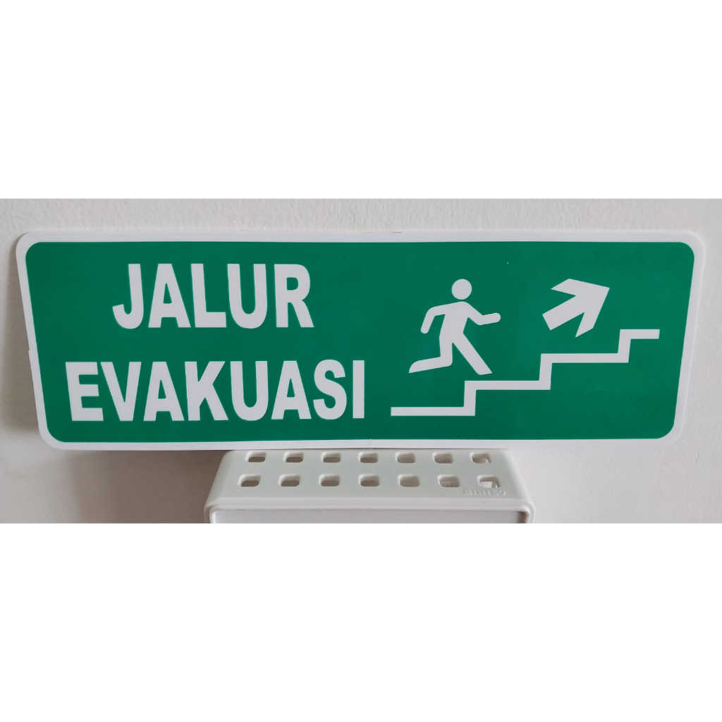 Jual Sign Rambu PVC / Akrilik Jalur Evakuasi Tangga Kanan Atas | Shopee ...