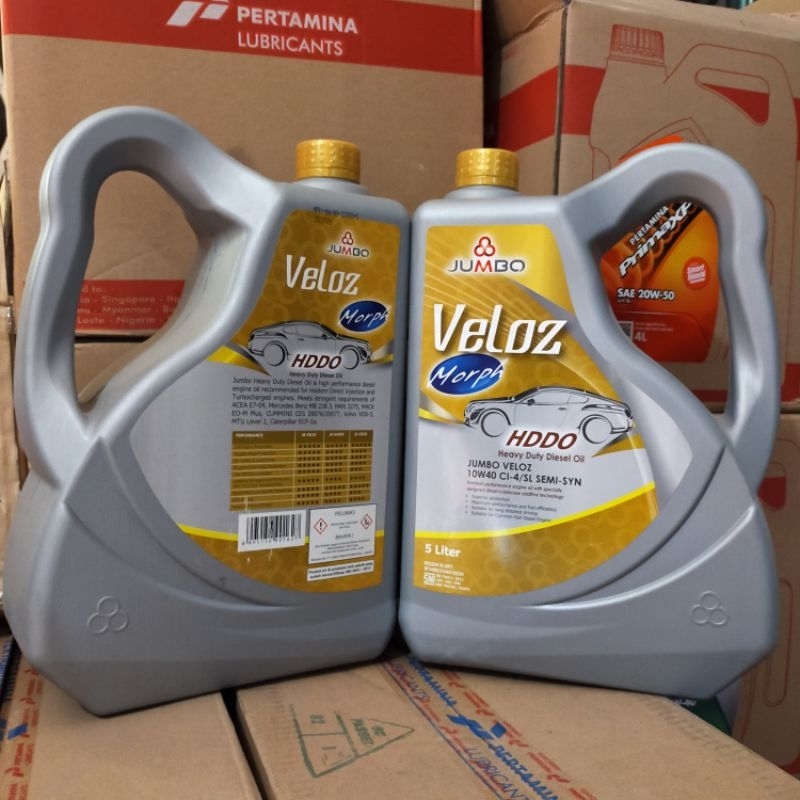 Jual Oli Jumbo Veloz Diesel HDDO 10w-40 CI-4 Heavy Duty Semi Syn 5L ...