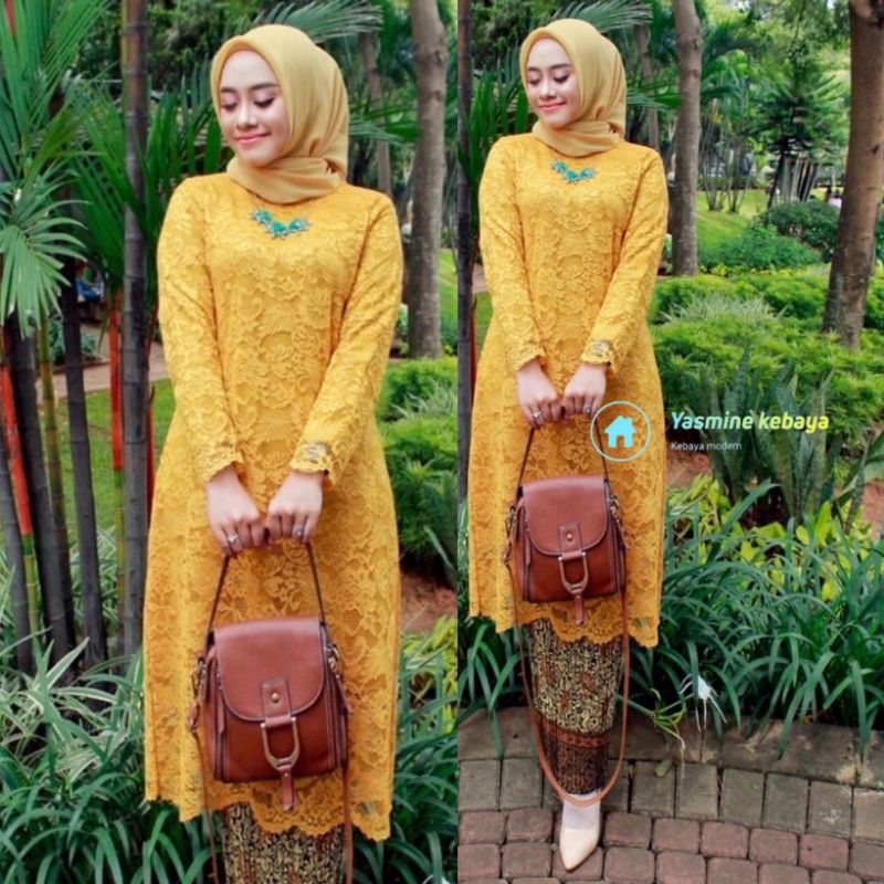 Jual Kebaya Brokat Tunik Modern / Set Tunik Brukat Muslim / Setelan ...