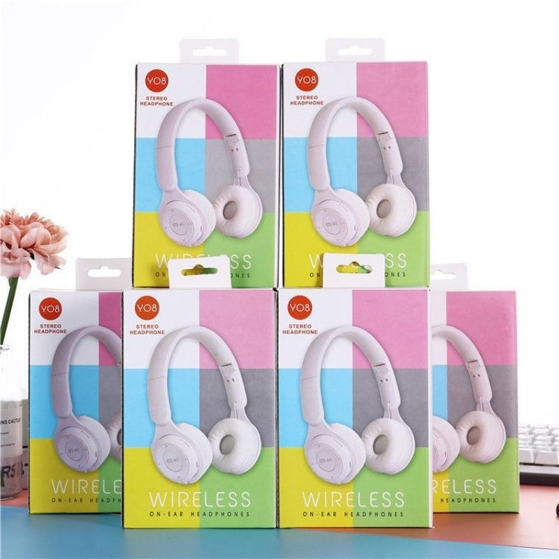 Jual Headphone Bluetooth Macaron Stereo Bando Y08 / Wireless Headset ...