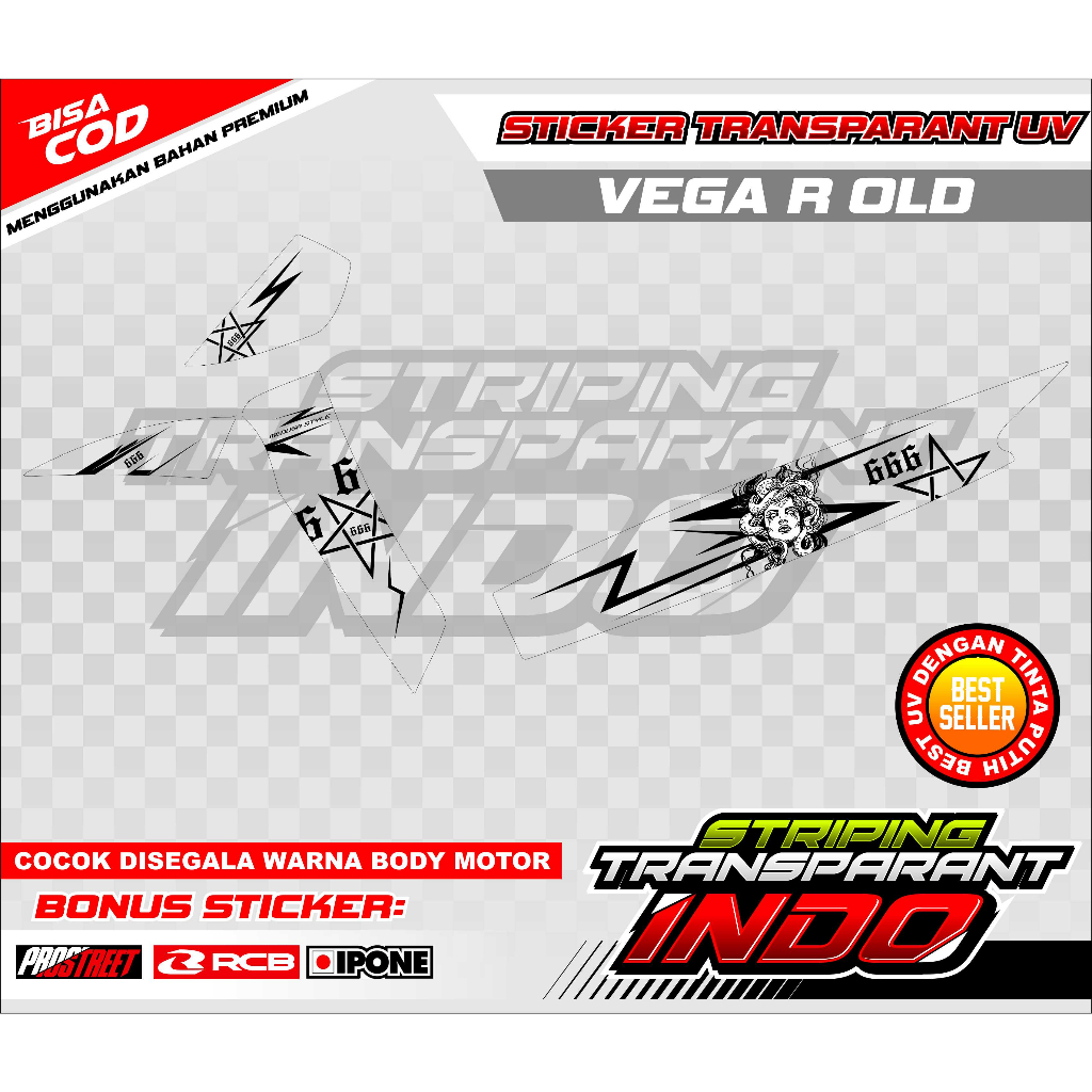 Jual STRIPING VARIASI YAMAHA VEGA R OLD MEDUSA STYLE / STICKER LIST ...