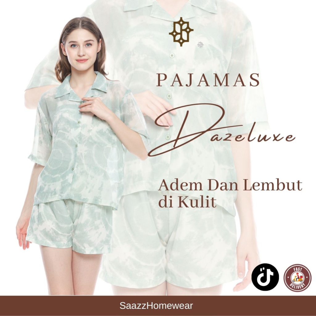 Jual SAAZZ PAJAMAS DAZELUXE PIYAMA ONE SET DAILY WEAR BAJU TIDUR WANITA ...