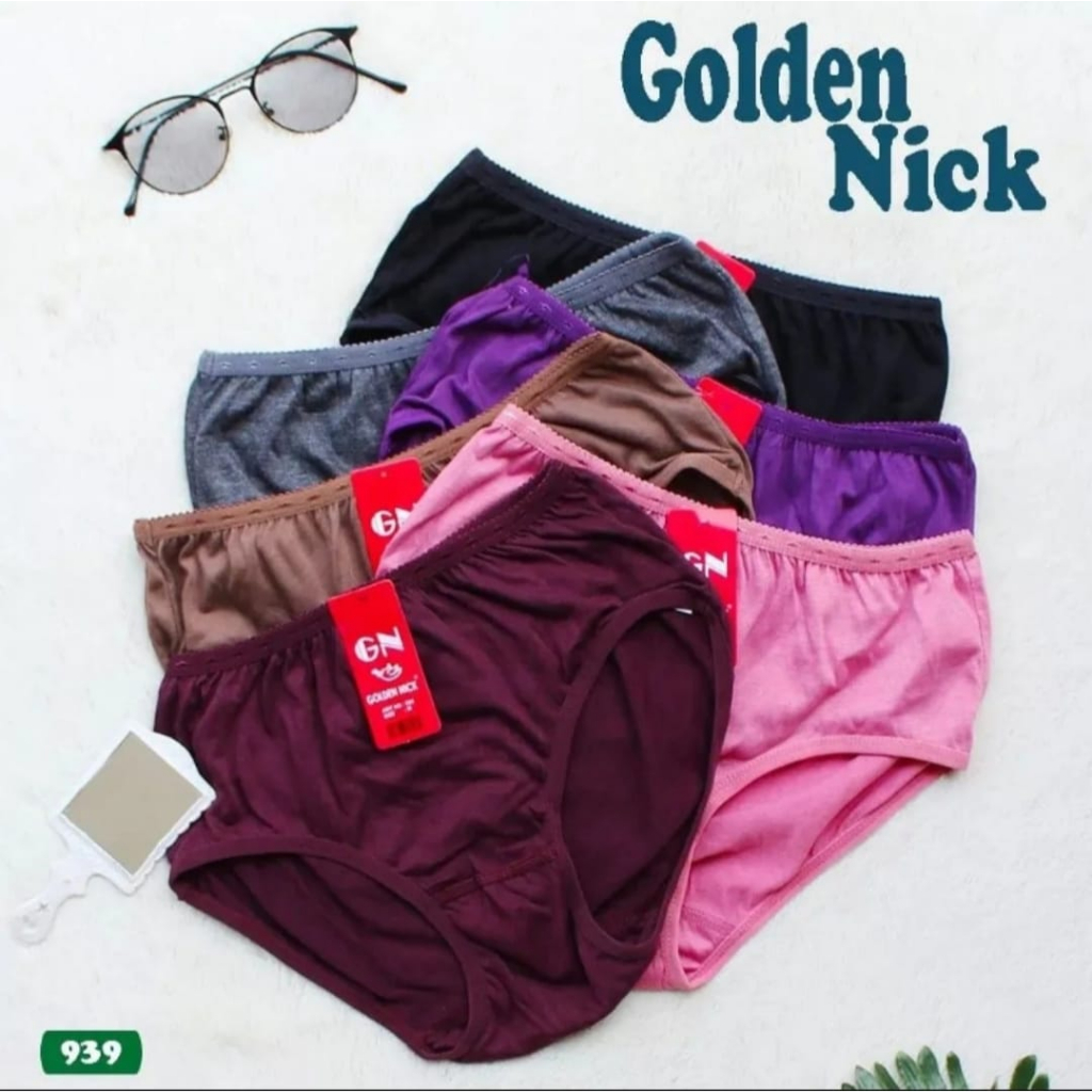 Jual Paket 6 Pcs Golden Nick Celana Dalam Wanita dewasa CD GN Perempuan Katun Ukuran M L XL XXL ...