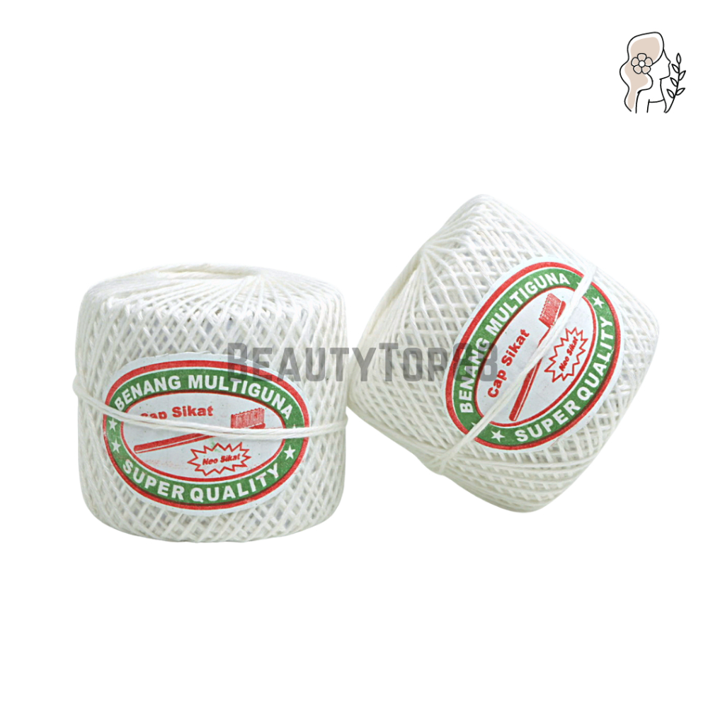 Jual Benang Kasur Rami Cap Sikat / Tali Bangunan Bendera Warna Putih ...