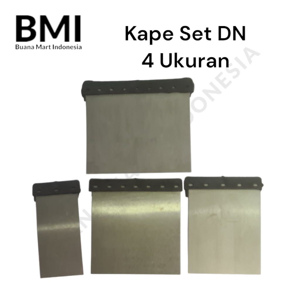 Jual Kape Set BI 4Pcs | Kape Plat Besi | Plamir | Scraper Set | (1Set ...