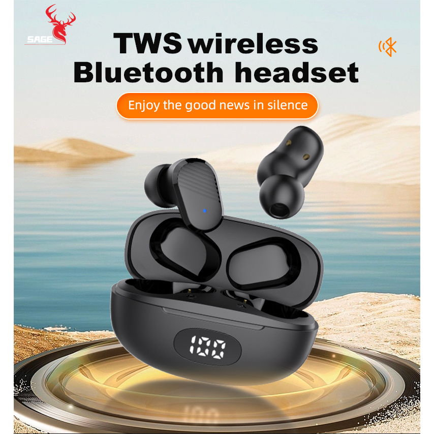 Jual ORIGINAL TWS SAGE G02 Headset Bluetooth Headphone Earphone Full ...