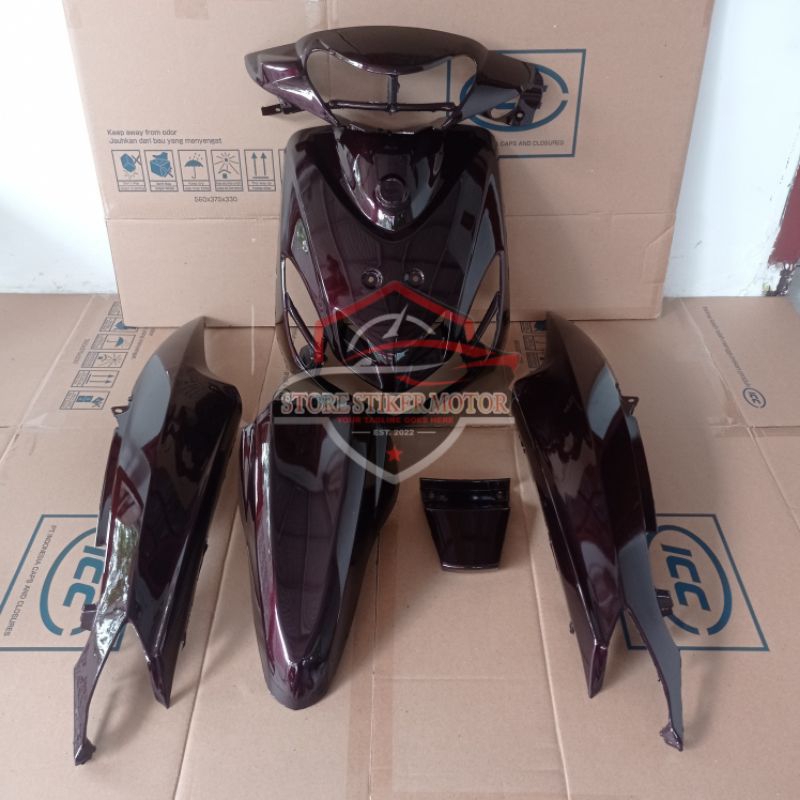 Jual Body full halus yamaha mio smile moonlight red / Cover full body ...