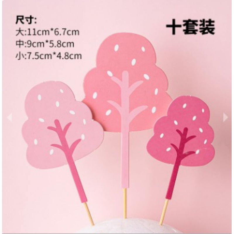 Jual Toper Kertas Pohon, Hiasan Kue Pohon Kertas, Pohon Warna Warni ...