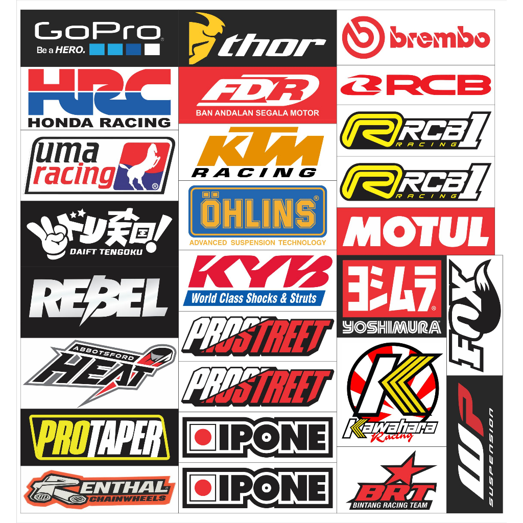 Jual Stiker Racing Hologram / Stiker Cutting Racing / Stiker Sponsor ...