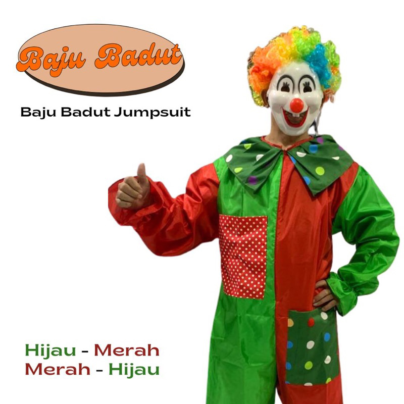 Jual Baju Badut One set + Wig + Topeng | Shopee Indonesia