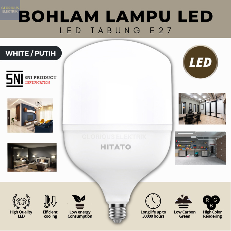 Jual Bohlam Lampu Led T Bulb Tabung Cahaya Putih 40 Watt | Shopee Indonesia