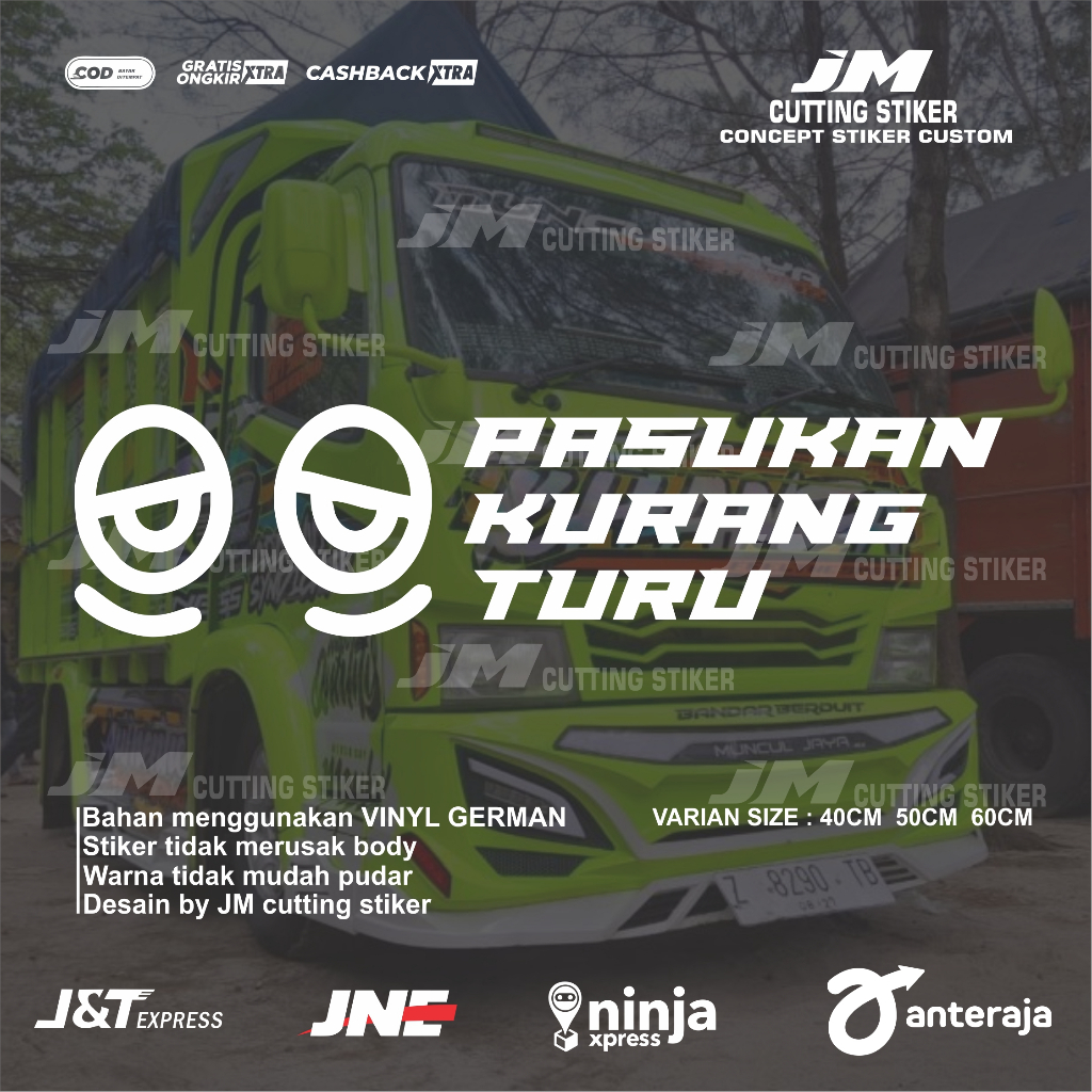 Jual cutting Stiker kaca pasukan kurang turu stiker variasi kaca mobil ...