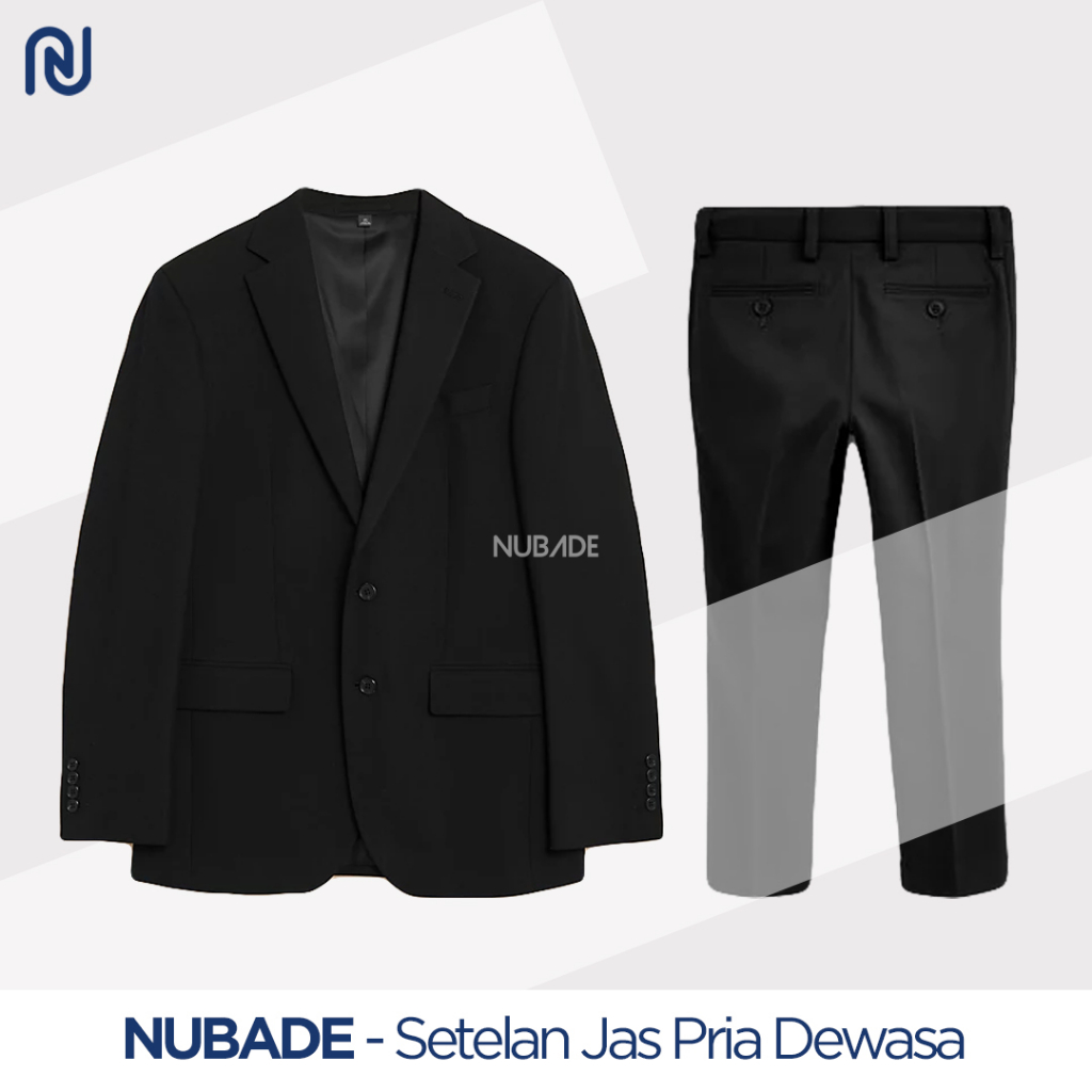 Jual Nubade - Satu Set Jas Blazer Pria Hitam Premium Dan Celana Formal ...