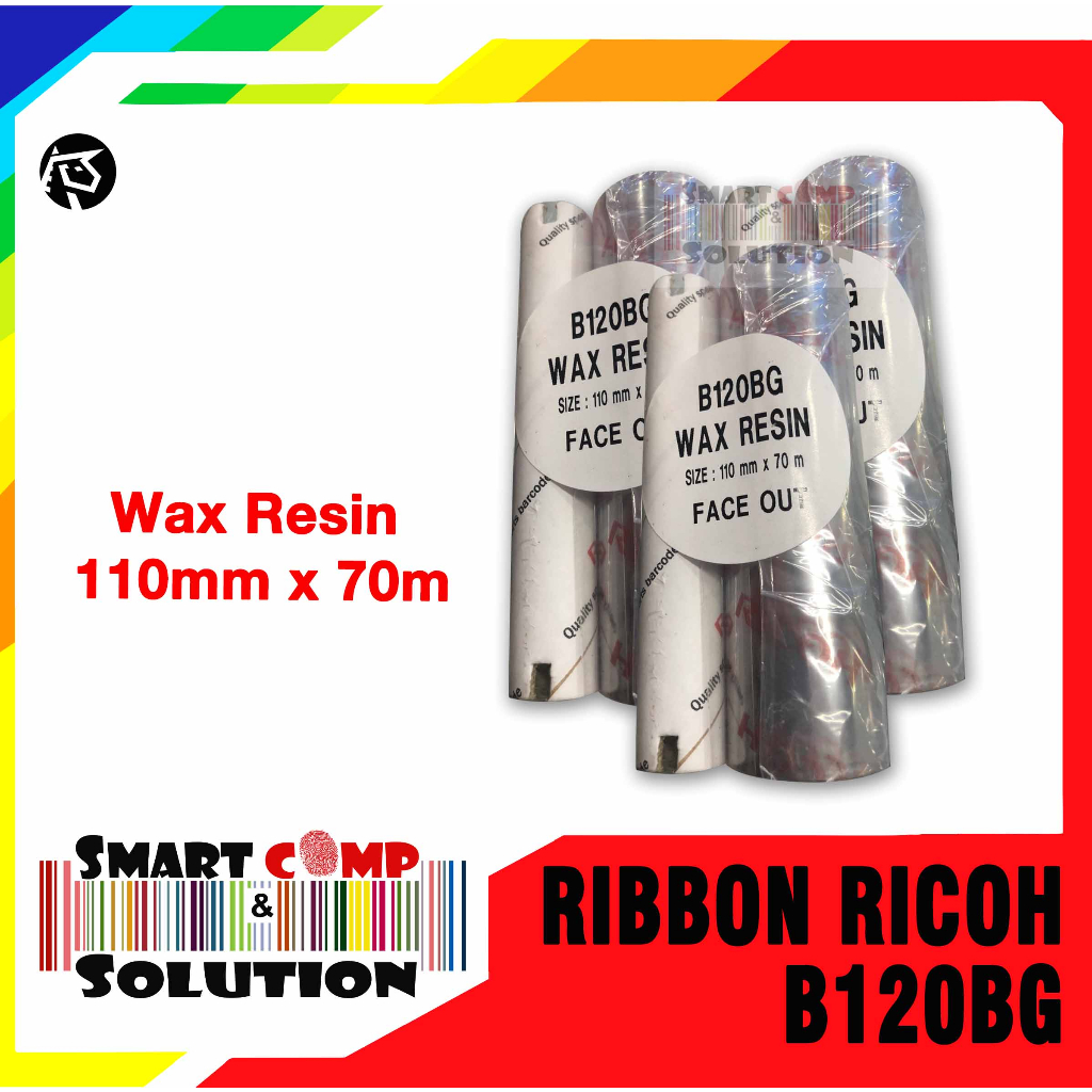 Jual Ribbon Printer Barcode Label Ricoh B110TI Wax Resin 110mmx75M ...