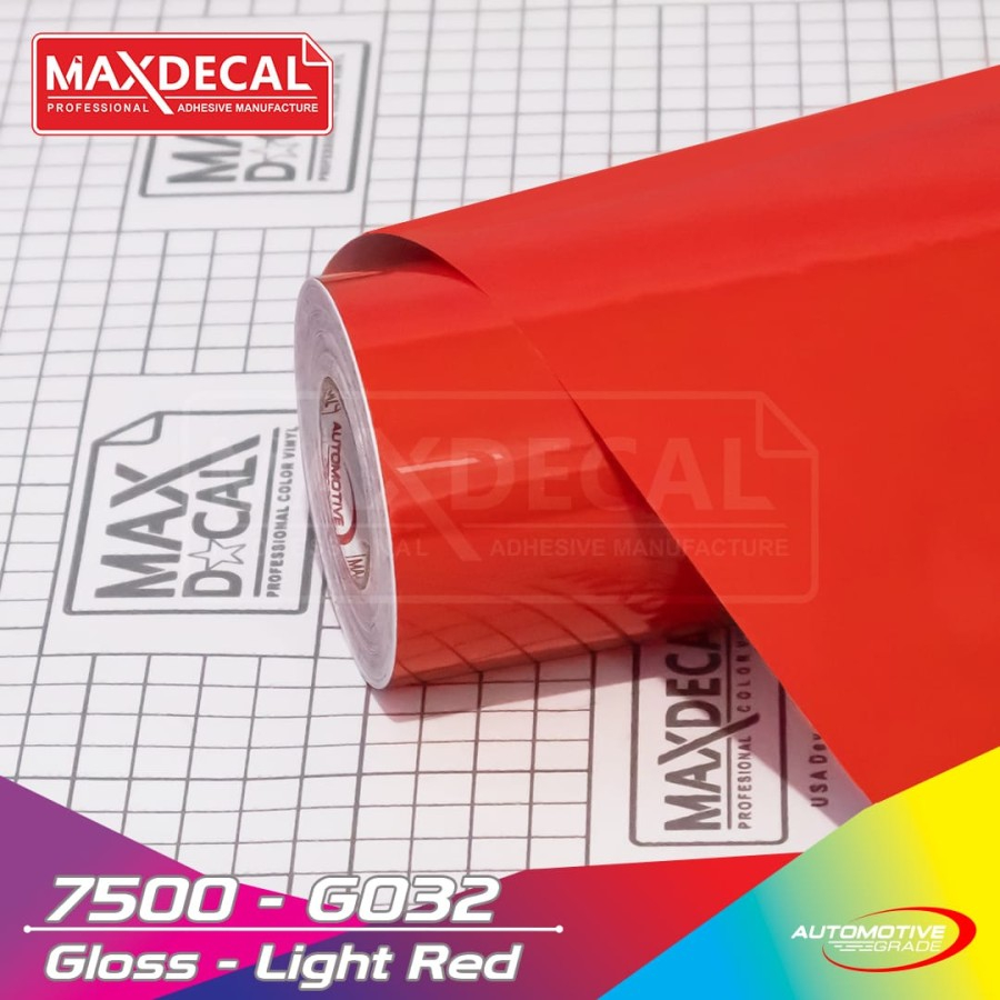 Jual MAXDECAL 7500 - G032 LIGHT RED Gloss Skotlet Sticker Vinyl Motor ...