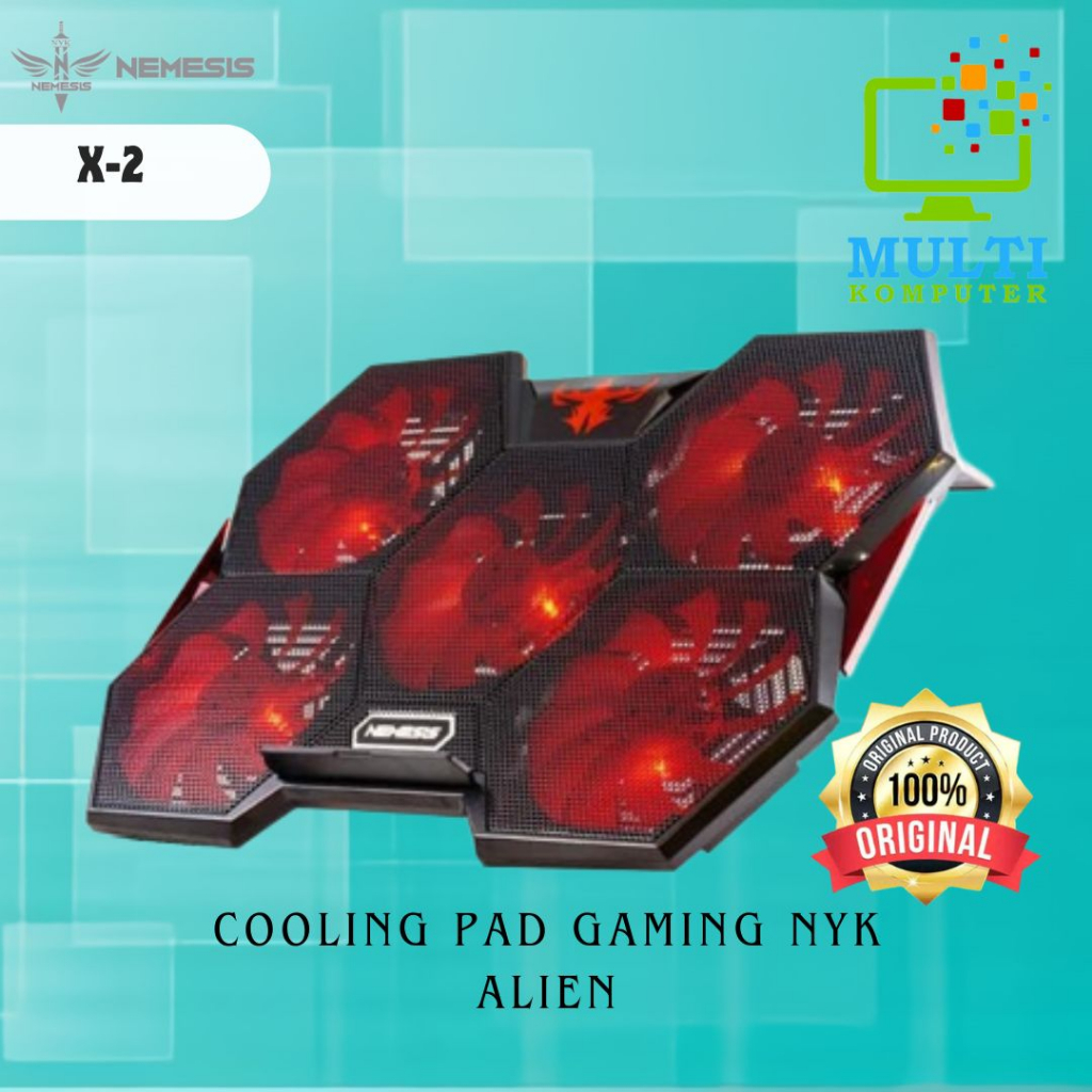Jual COOLING PAD GAMING NYK ALIEN X-2 Kipas Pendingin Laptop 5 Fan ...