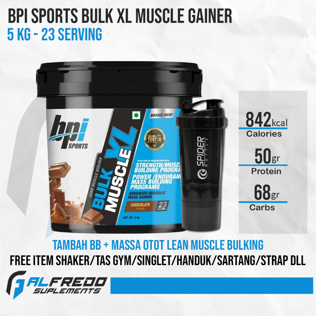 Jual Bpi Sports Bulk Muscle XL 5 Kg Weight Mass Gainer BPI BULK | Shopee Indonesia