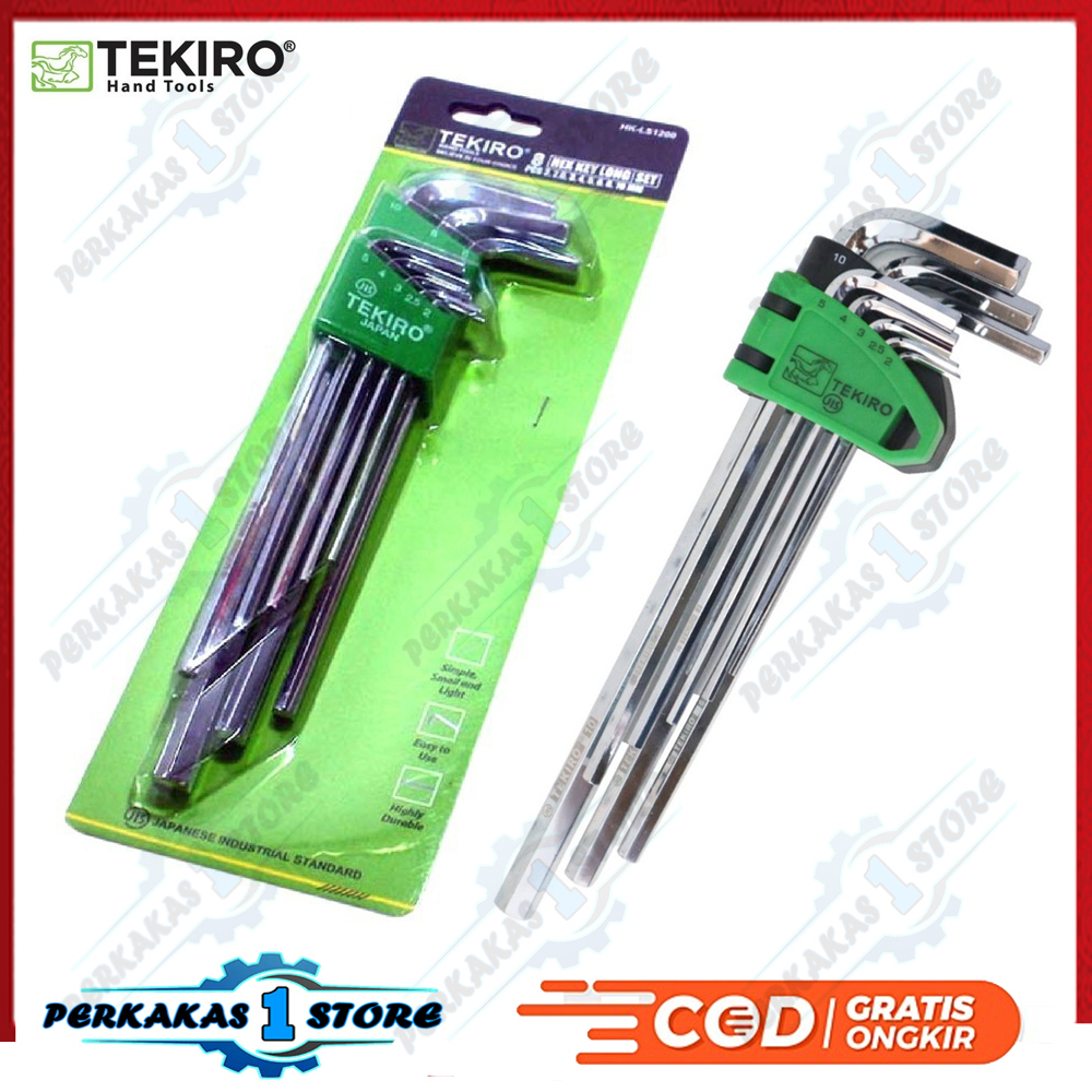 Jual TEKIRO kunci L PANJANG MM set 8pc panjang 2-10mm / hex key long set 8pc | Shopee Indonesia