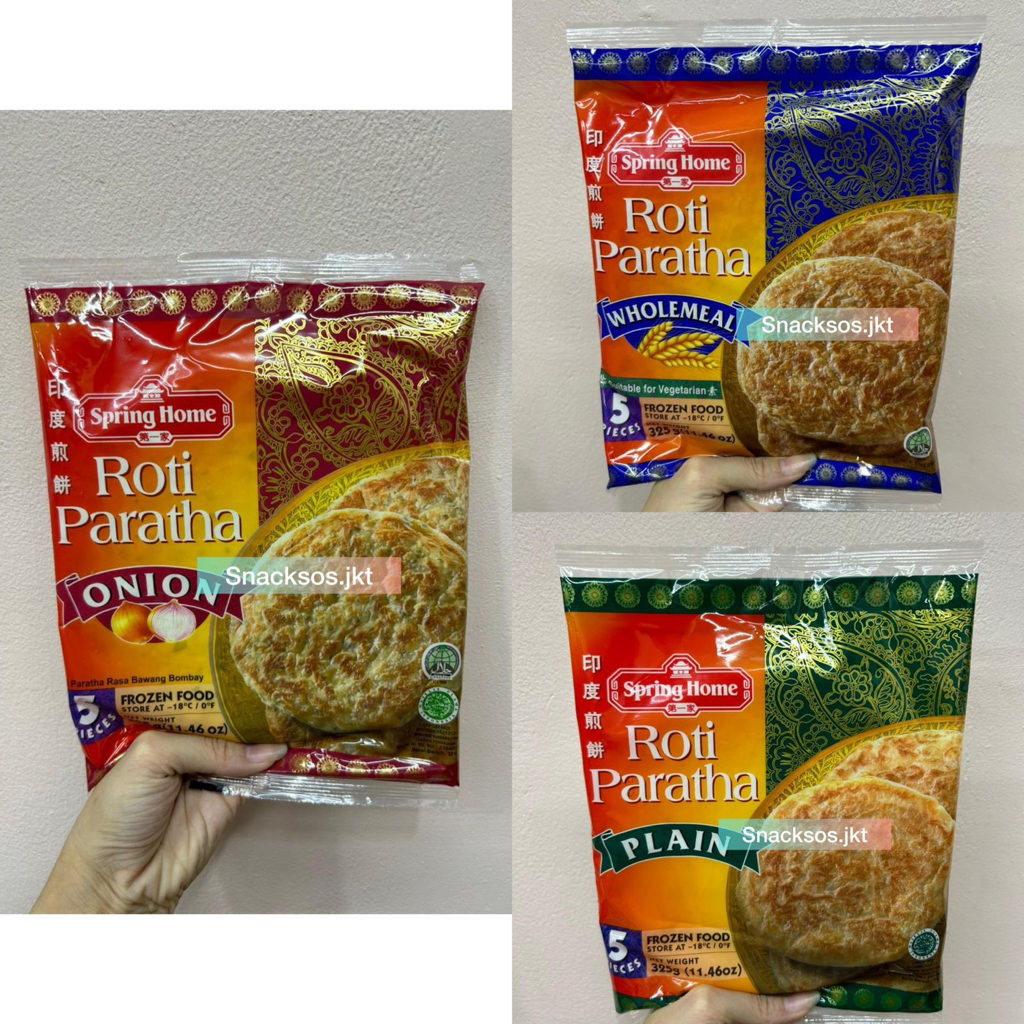 Jual SPRING HOME ROTI PARATHA PLAIN / WHOLEMEAL / ONION | Shopee Indonesia