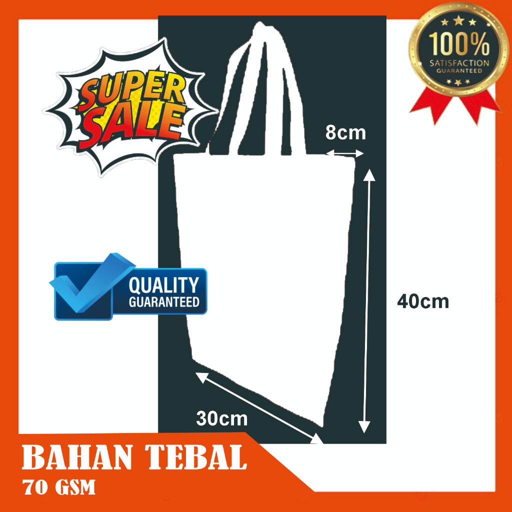 Jual PROMO!!! TAS PRESS SPUNBOND POLOS T40X30X8 LUSINAN (PER 12PCS ...