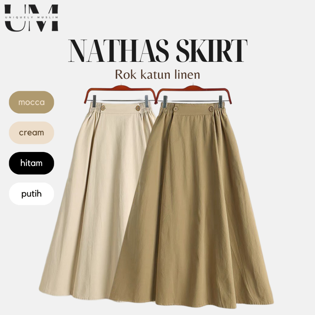 Jual Rok Casual Wanita Nathas Skirt / Rok Panjang Wanita Katun Linen ...