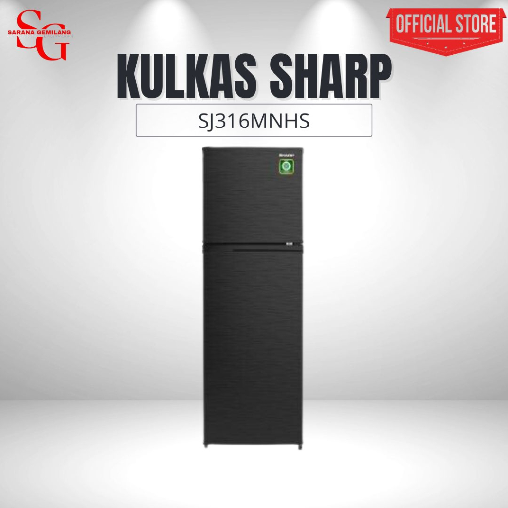 Jual KULKAS SHARP 2 PINTU SJ316MNHS / LEMARI ES 2 PINTU SJ-316MNHS ...