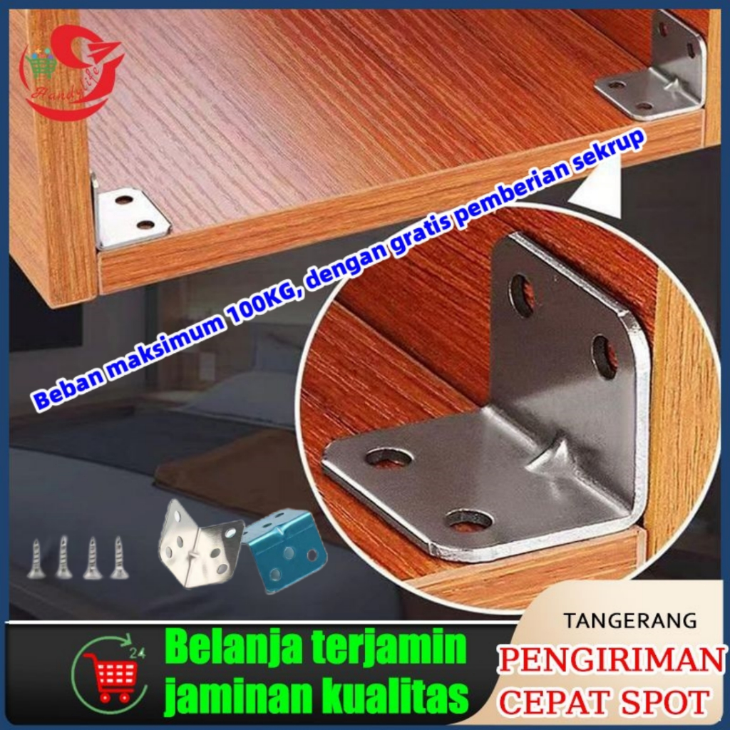 Jual 100pcs Bracket Siku Ambalan L Stainless Plat Siku L/Plat Siku ...