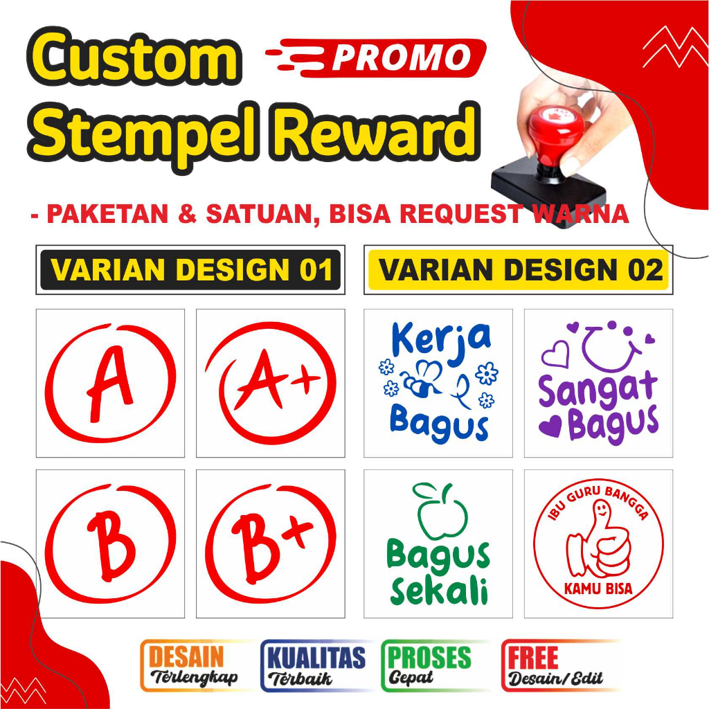 Jual STEMPEL NILAI REWARD GURU PAUD TK SD SMP / STEMPEL KOREKSI CHECKED ...