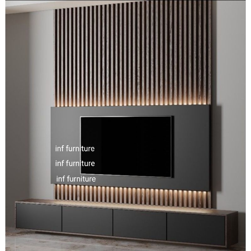 Jual bufet tv backdrop tv minimalis hpl premium | Shopee Indonesia