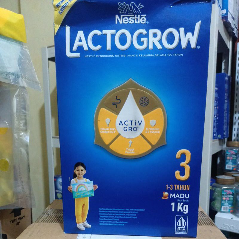 Jual Nestle Lactogrow Pro Activ Gro 1+ (1 - 3 tahun) Madu 1kg | Shopee ...