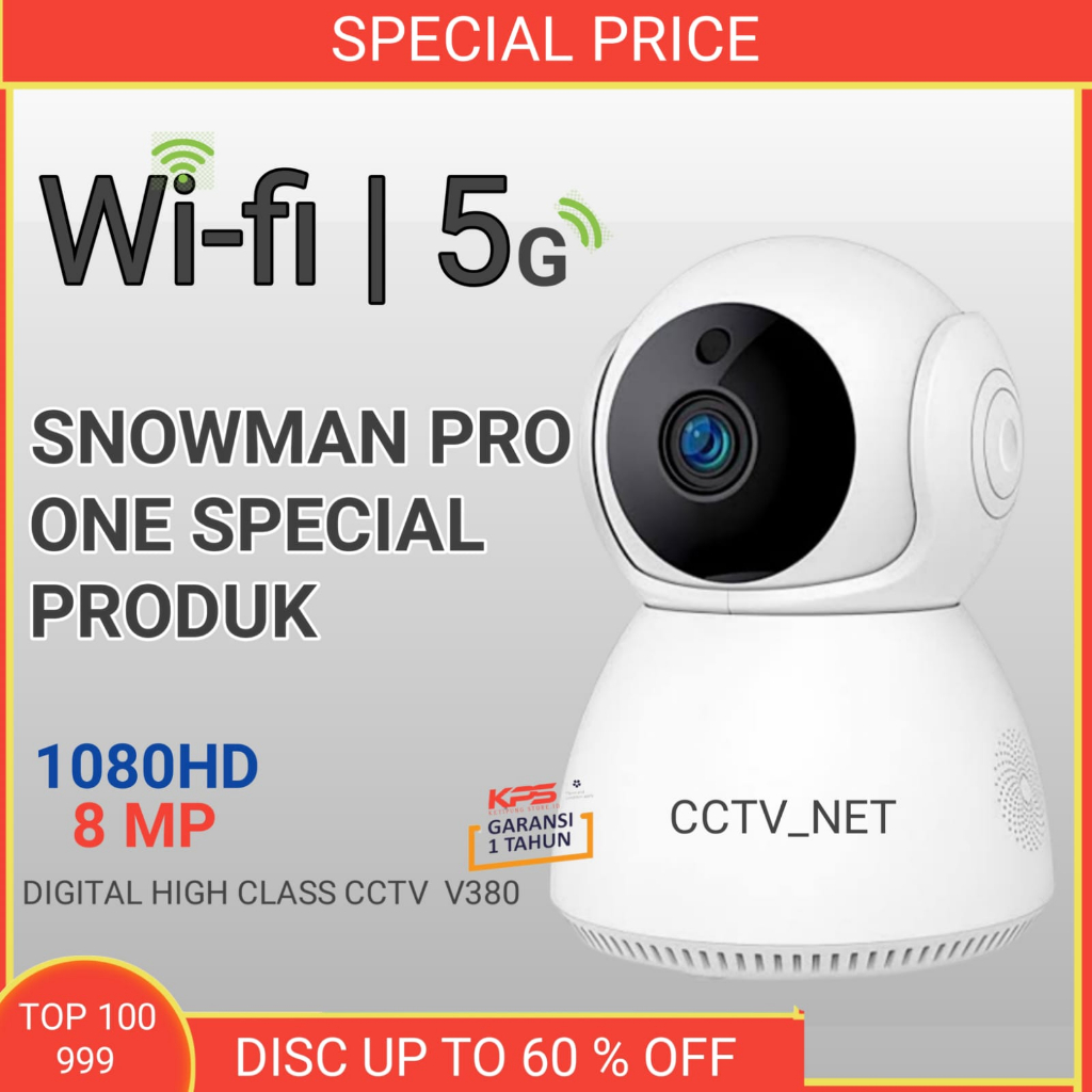 Jual SMART IP CAMERA CCTV SNOWMAN HD 1080P WIRELESS APOLLO V380 CCTV ...