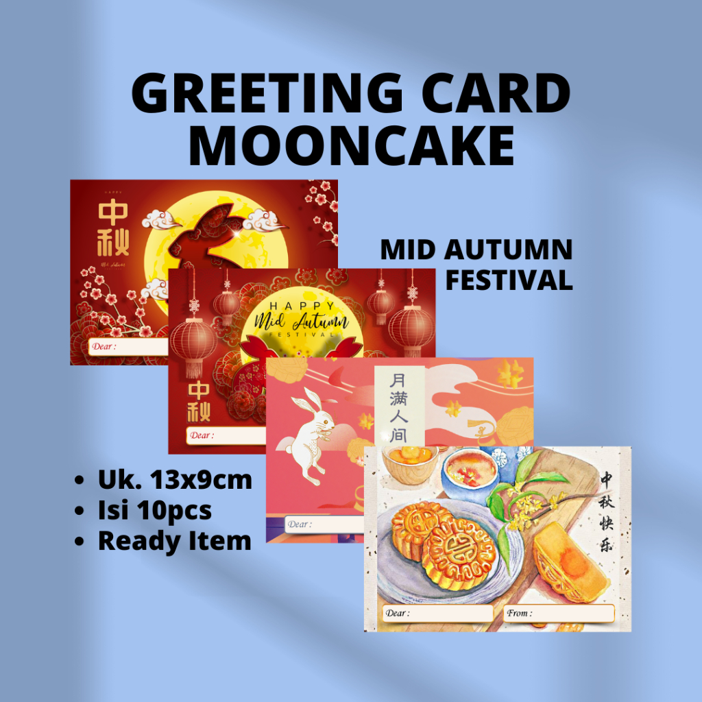 Jual KARTU UCAPAN Mid Autumn / WISHING CARD MOONCAKE | Shopee Indonesia