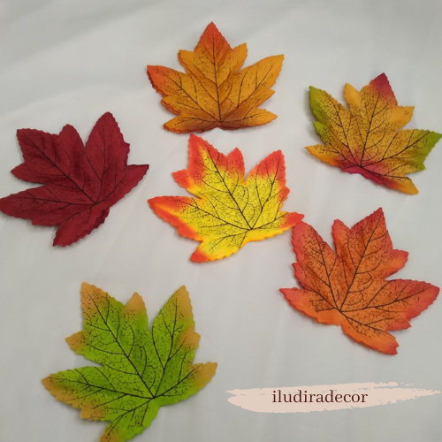 Jual Daun Maple Artificial Satuan Dekorasi Foto Autumn Tropical Leaf ...