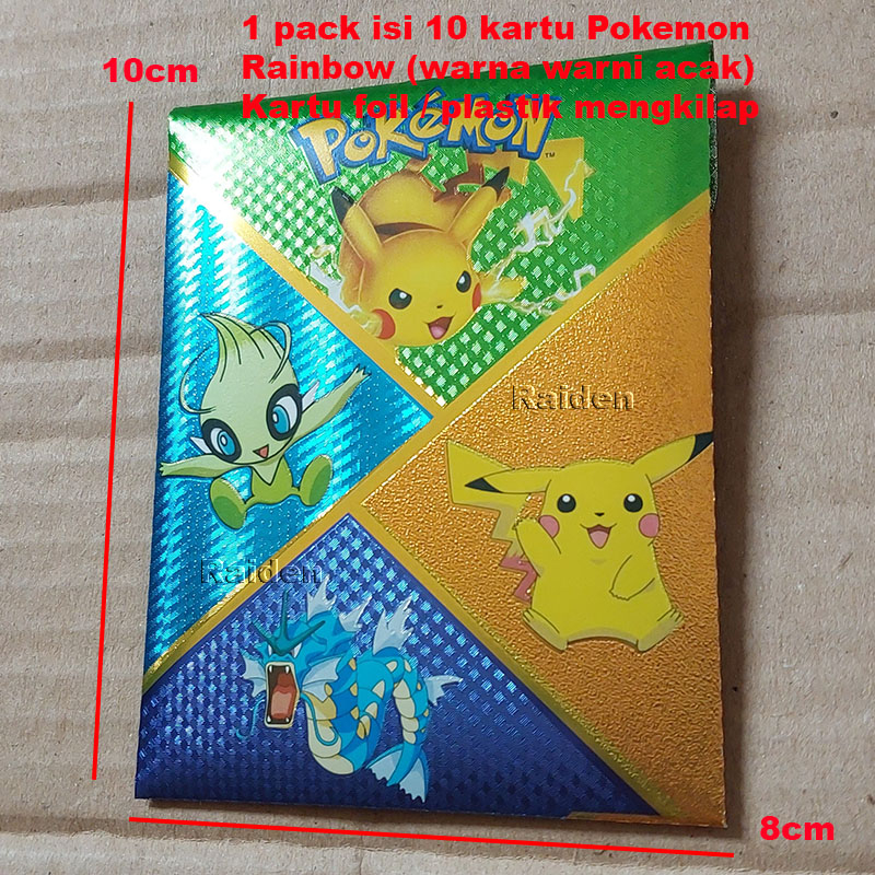 Jual Kartu Pokemon Rainbow Pelangi warna warni plastik foil legend ...