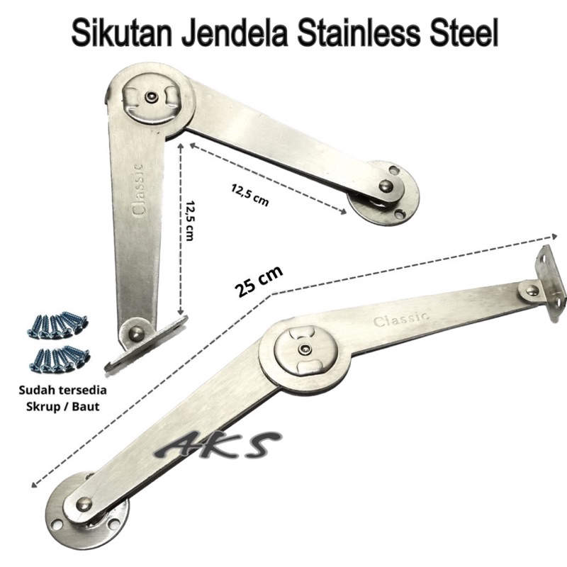 Jual sikutan jendela stainless penahan jendela engsel salon | Shopee ...