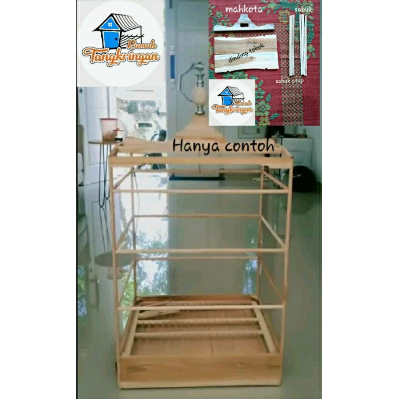 Jual Sangkar burung ukuran no.4 tiang kayu ( Ambrukan belum dirangkai ...