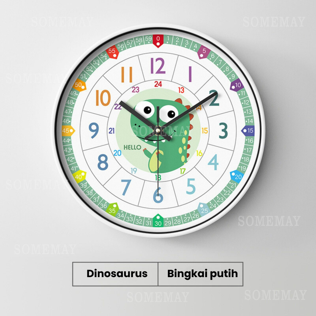 Jual SOMEMAY Jam dinding edukasi anak M18 / Jam dinding aesthetic 20 ...