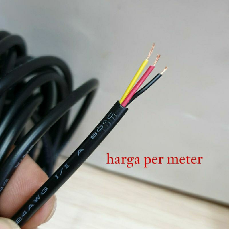 Jual Kabel isi 3 (meteran) Kabel AWG 24 3 Jalur | Shopee Indonesia