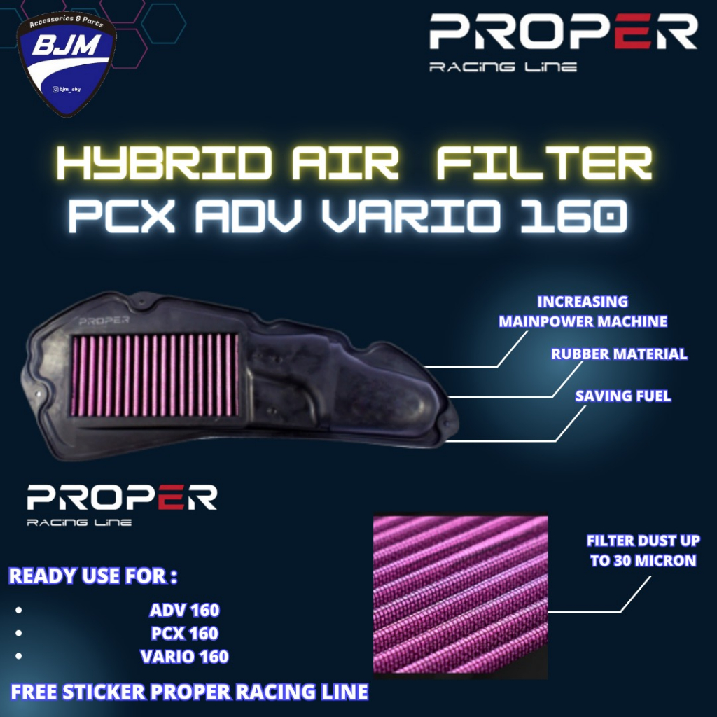 Jual FILTER SARINGAN UDARA PROPER RACING LINE ADV 160 PCX 160 VARIO 160 ...