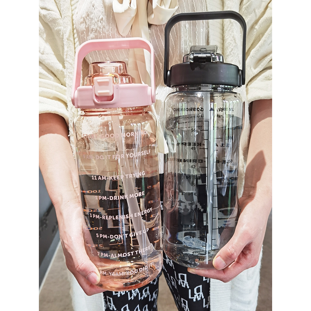 Jual Botol minum Jumbo 2 LITER Motivasi Penanda waktu Tritan Quifit ...